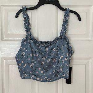 Lulus | Tops | Nwt Lulus Floral Satin Crop Top | Poshmark